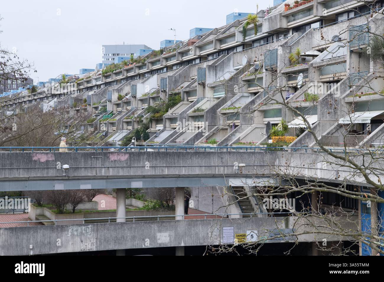 Concrete footbridge at the brutalist style Alexandra and Ainsworth ...