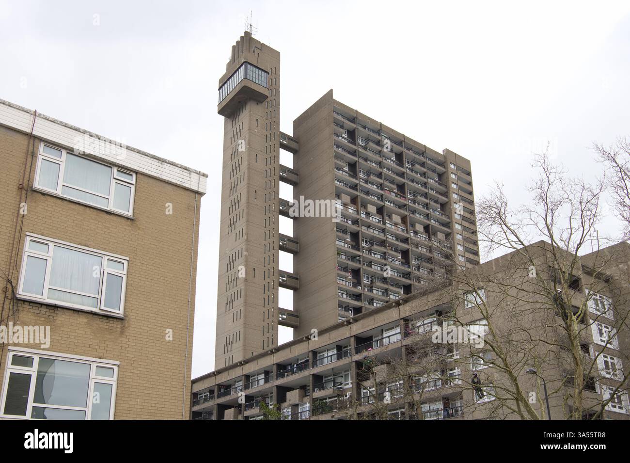 Trellick Tower and its service tower Cheltenham Estate, Kensal Town ...