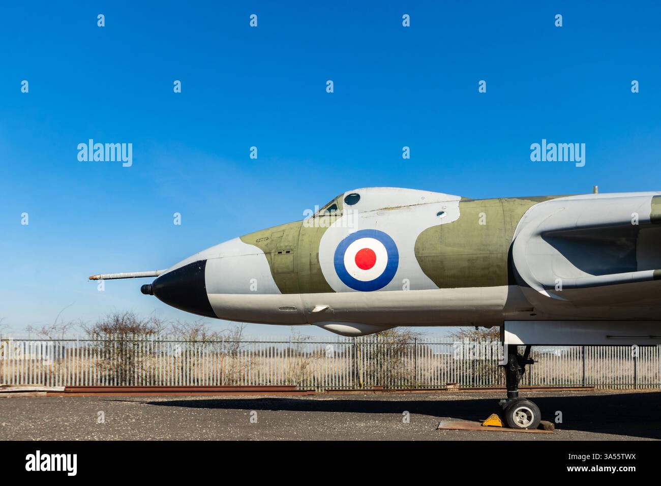 cockpit & front of a vintage military aircraft avro vulcan jet NELSAM ...