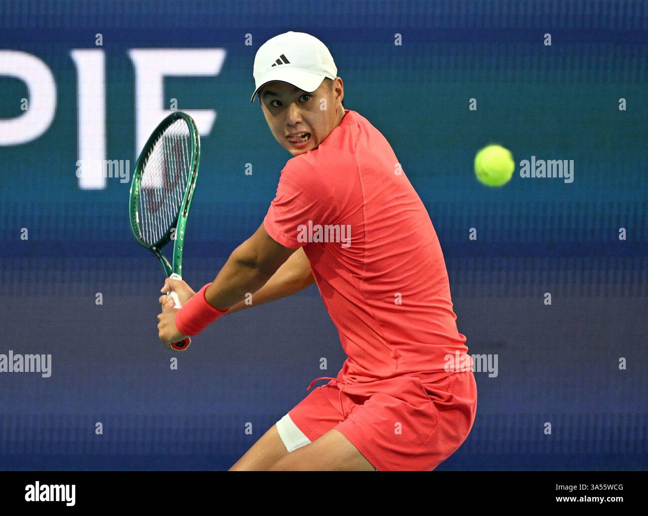 Miami Gardens FL, USA. 20th Mar, 2025. Joao Fonseca Vs Learner Tien during The Miami Open at ...