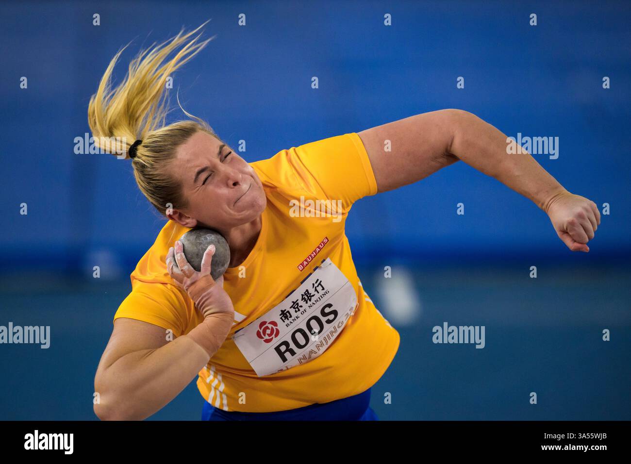 250321 Fanny Roos of Sweden competes in women’s shot put final during ...