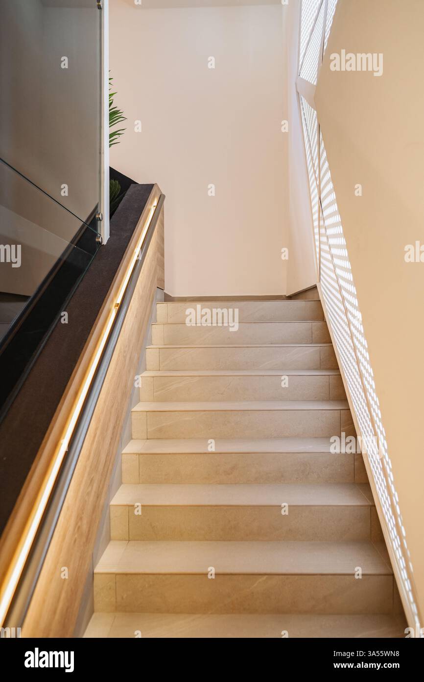Stairs Leading Up to Second Floor Stock Photo - Alamy
