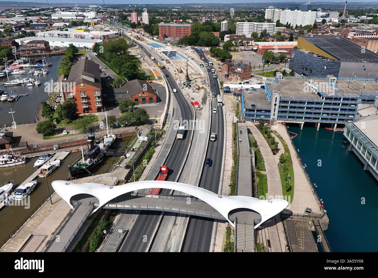 aerial view of A63 Castle Street Murdoch’s Connection Bridge Stock ...