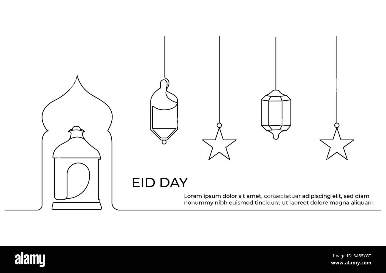 Eid day concept one line art Stock Vector Image & Art - Alamy