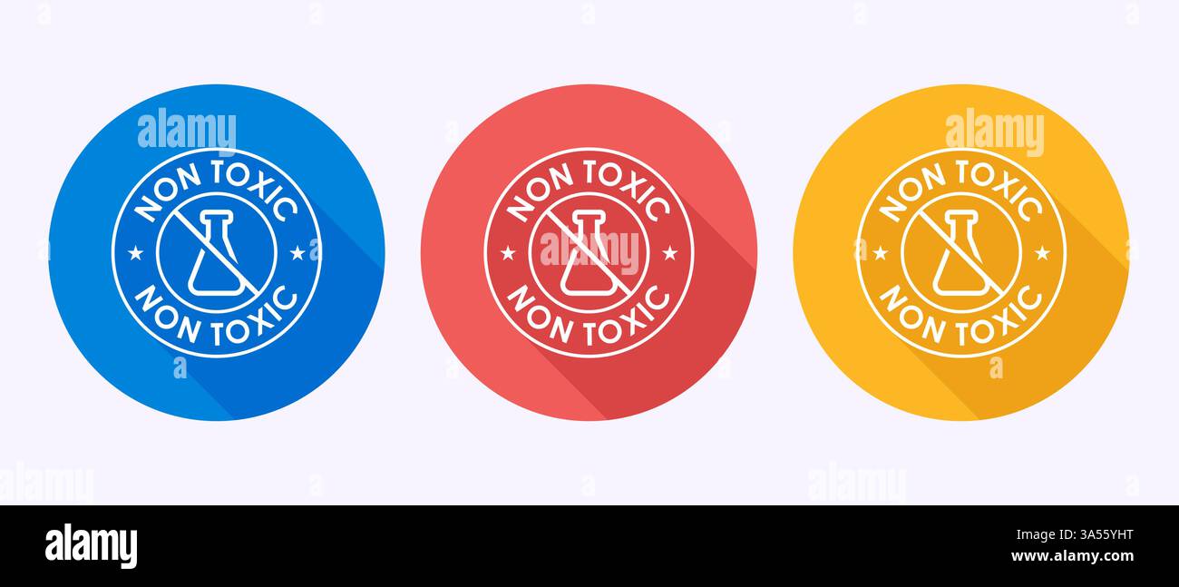 Non toxic icon design illustration. No harmful chemical sign in shadow ...