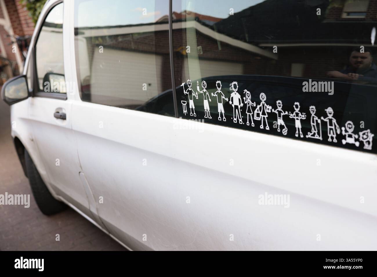 PRODUCTION - 15 March 2025, Lower Saxony, Emsbüren: A sticker on the ...