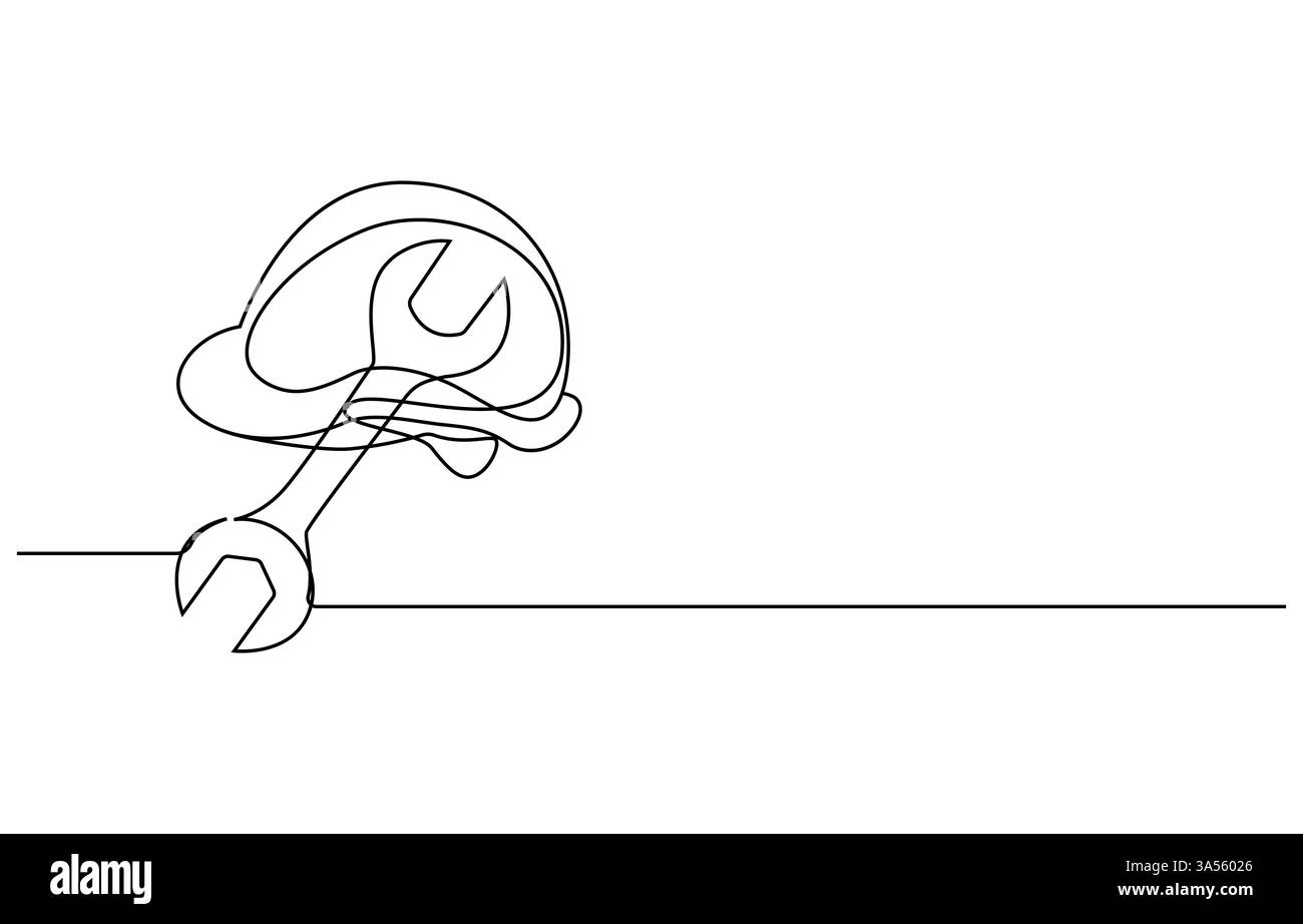 Labor Day isolated on white background. 1st may celebration, one line ...