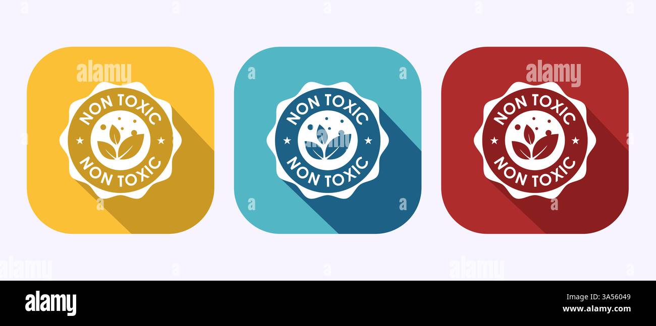 Non toxic icon design illustration. No harmful chemical sign in shadow ...
