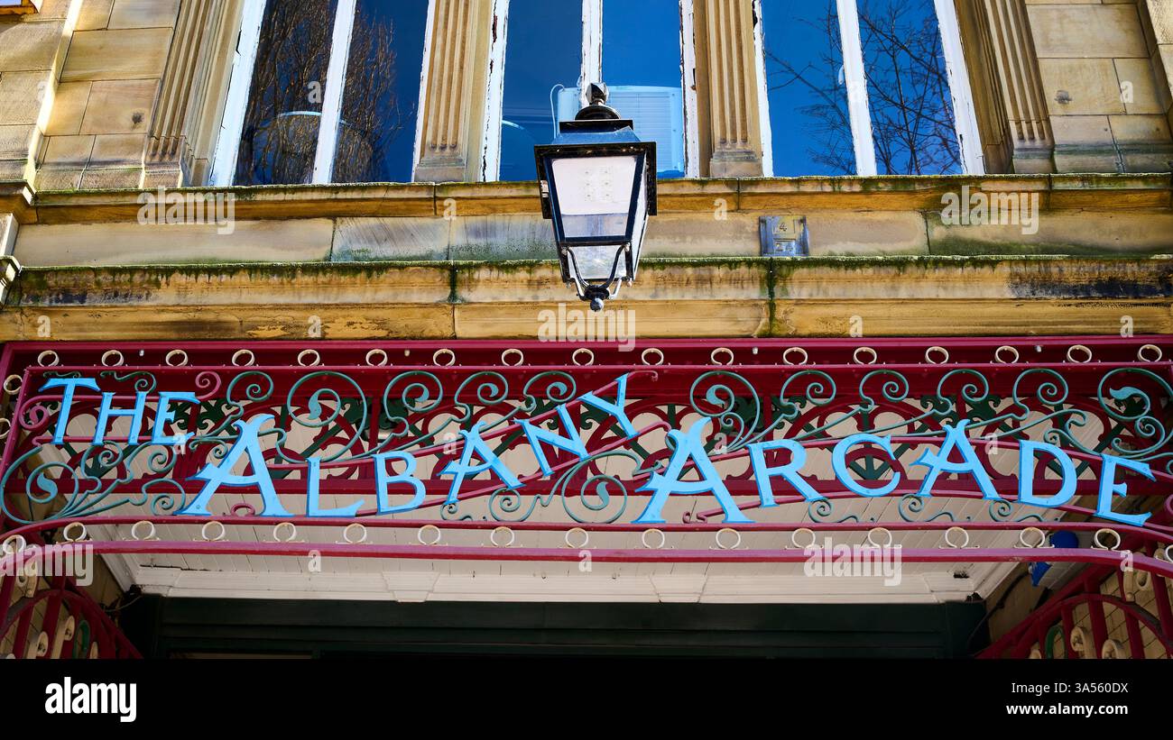 The Albany Arcade in the Halifax Borough indoor market Stock Photo - Alamy