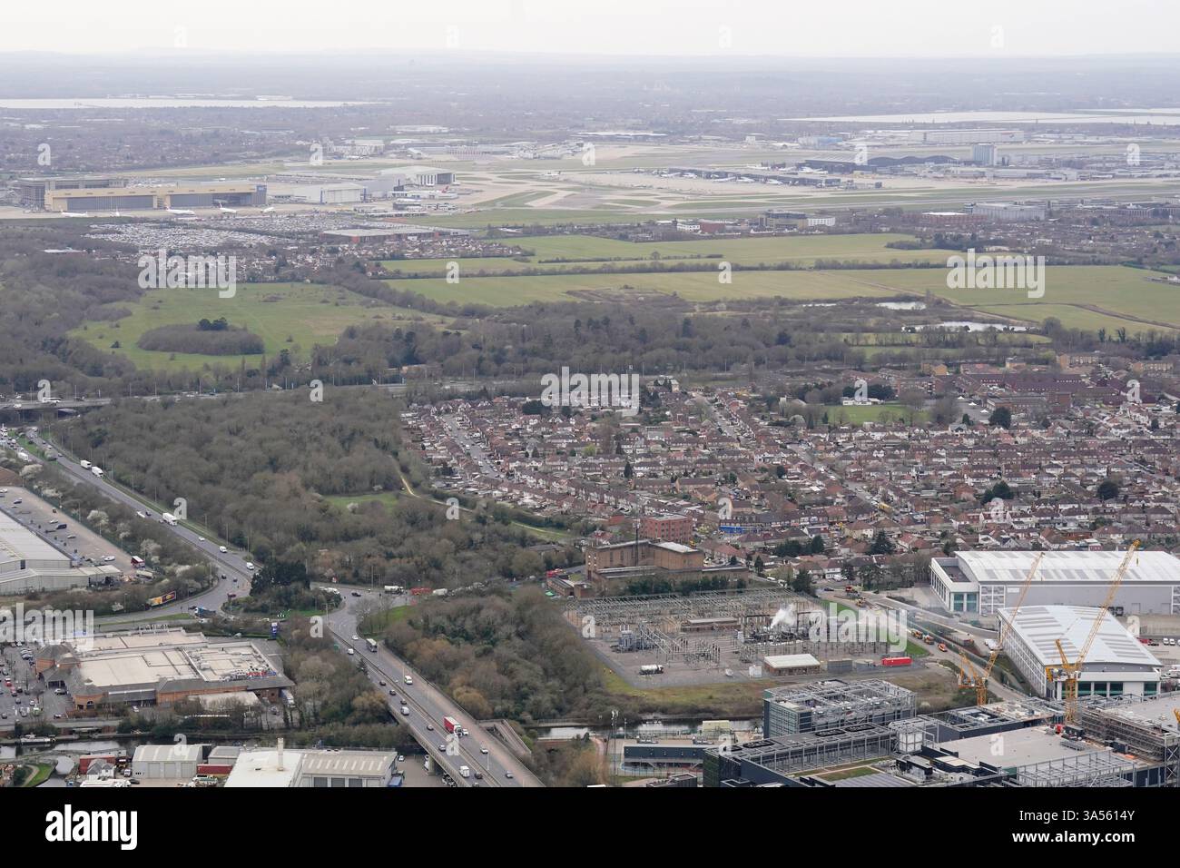 The North Hyde electrical substation (in the foreground) which caught ...