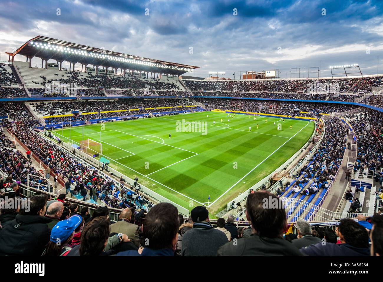 Soccer field under dramatic lighting hi-res stock photography and ...