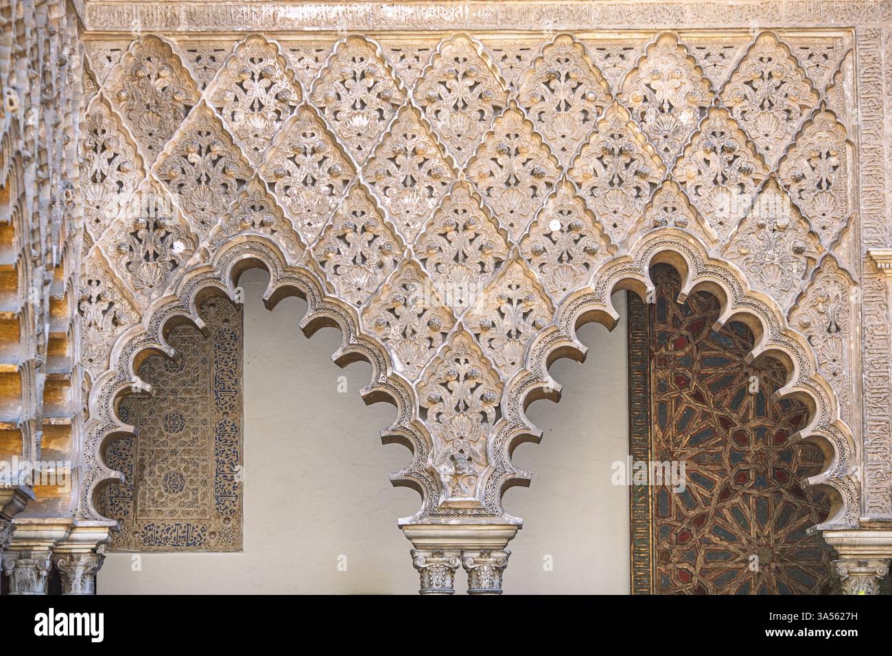 Decorative elements of lobulated arches and sebka motifs enhance the ...