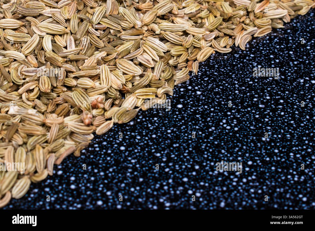 Abstract textured wallpaper with cumin seeds and grainy blue background ...
