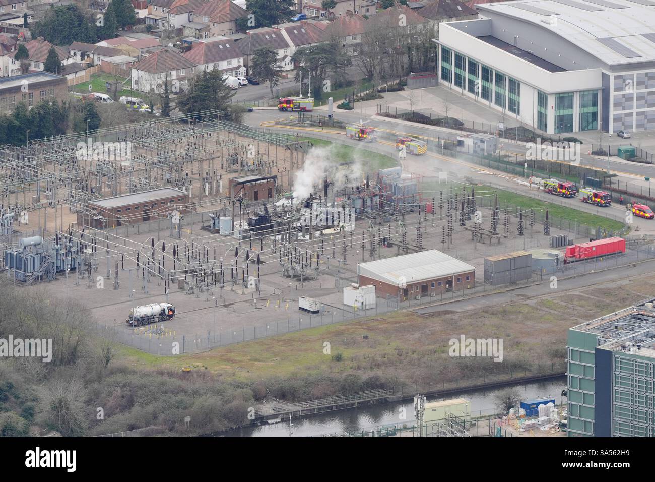 The North Hyde electrical substation which caught fire last night. More ...