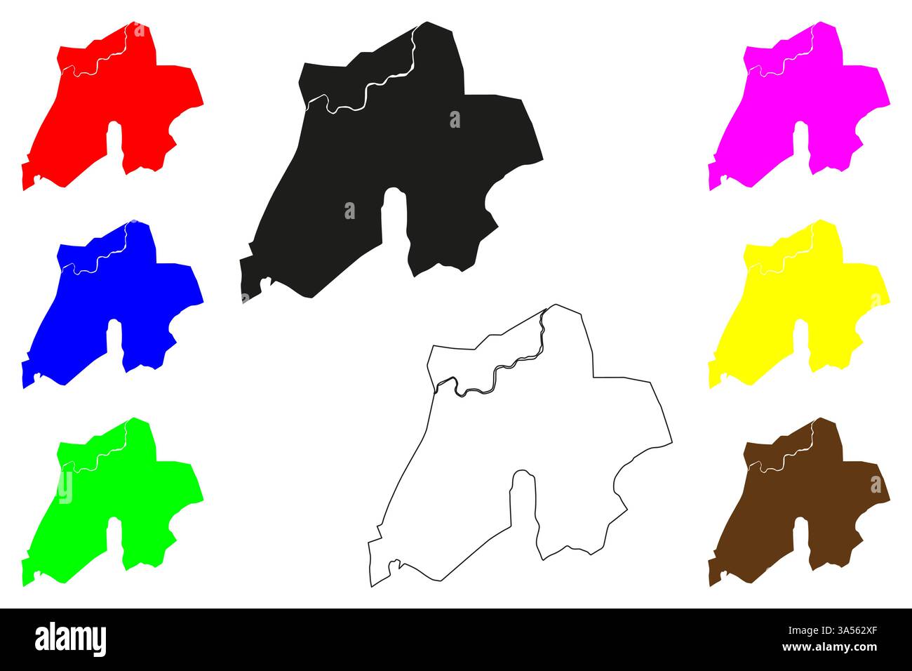 Bhiwandi city (Republic of India, State of Maharashtra) map vector ...