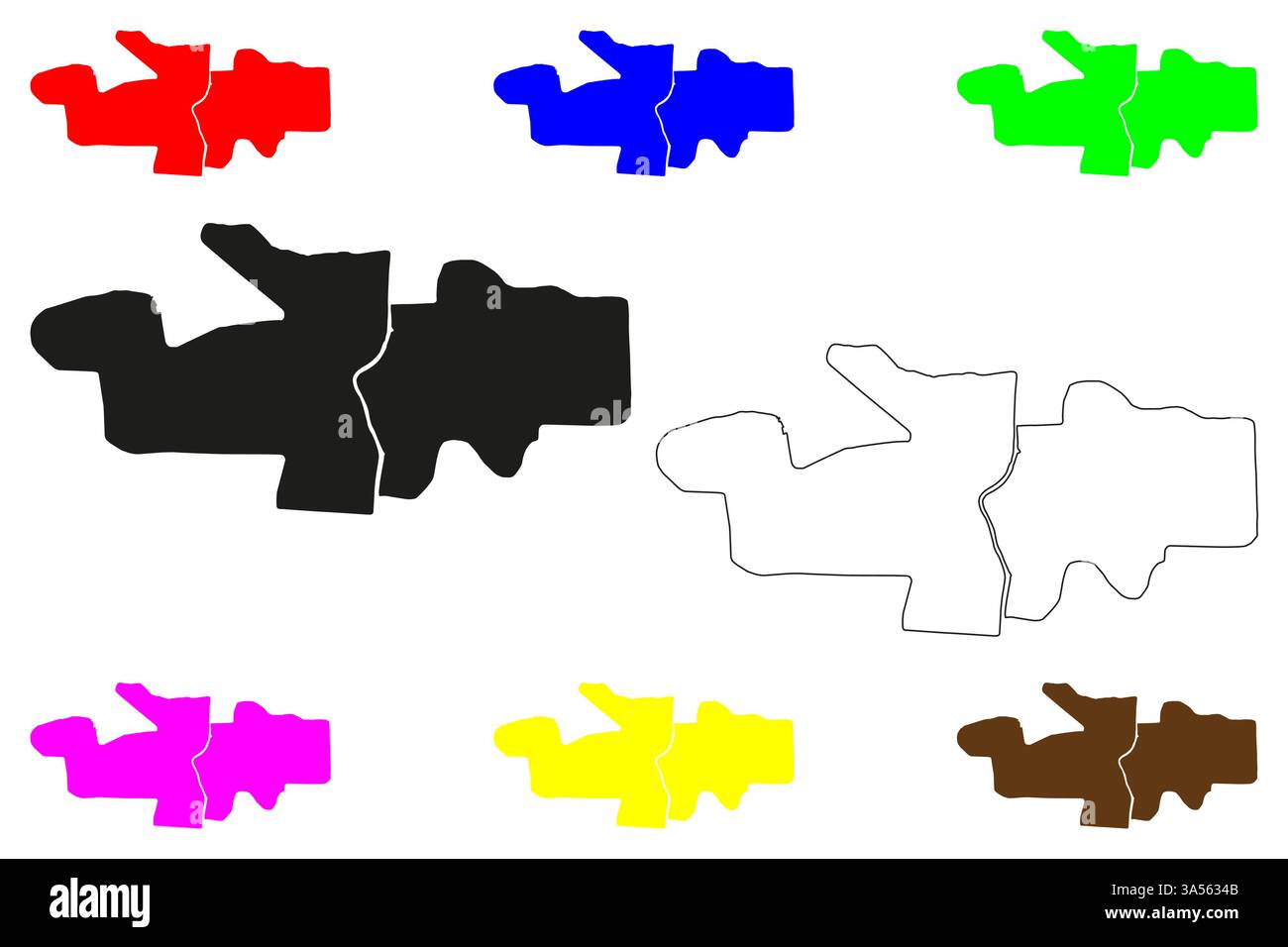 Bhimavaram city (Republic of India, State of Andhra Pradesh) map vector ...