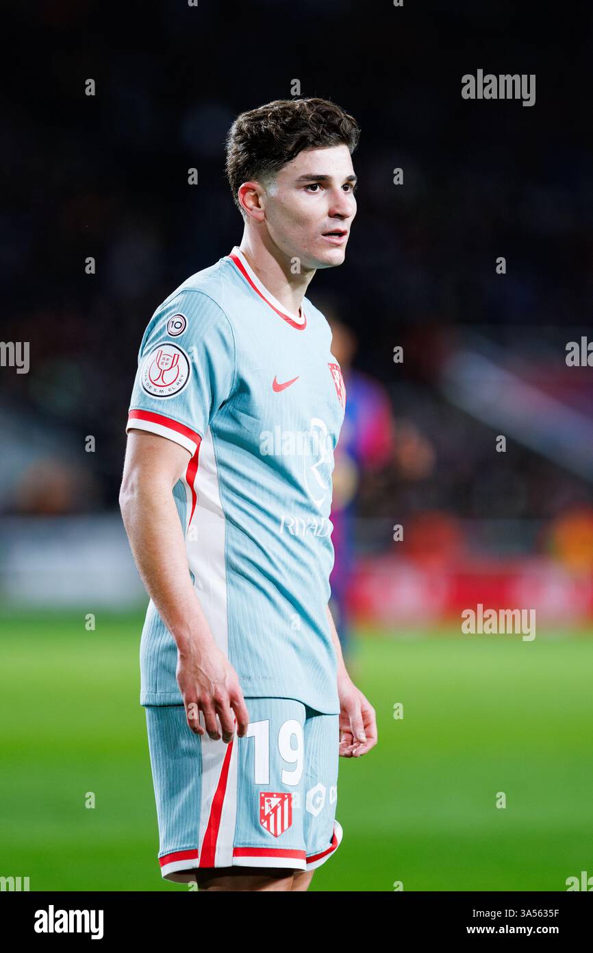 Barcelona, Spain. 25th February, 2025. Julian Alvarez in action during ...