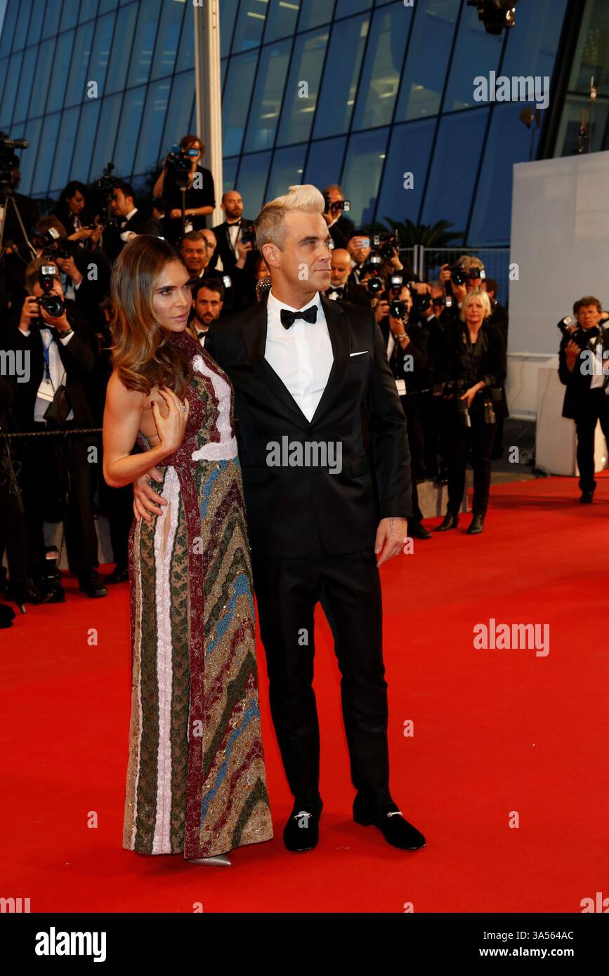 Singer Robbie Williams and wife Ayda Field attend the premiere of The ...
