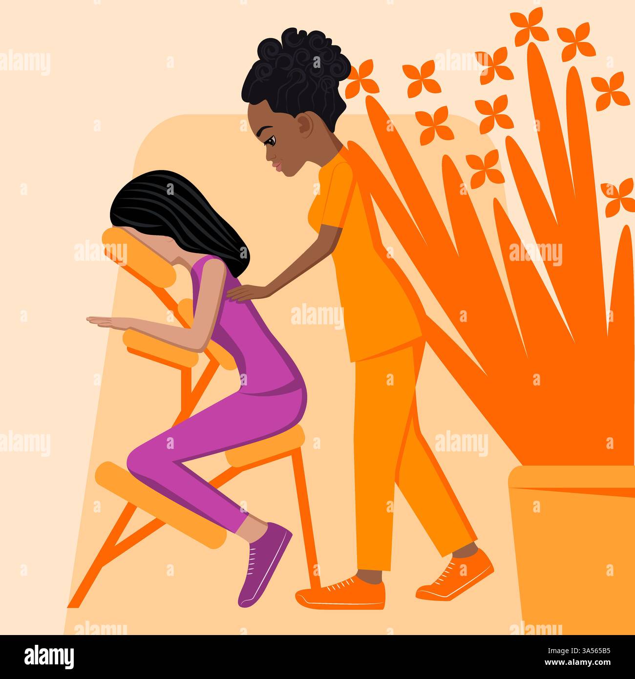 Professional spa massage treatment Stock Vector Images - Alamy