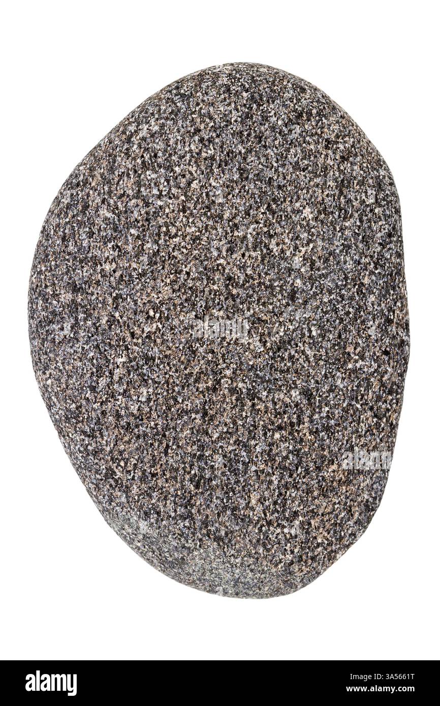Top view of single black pebble isolated on white background Stock ...