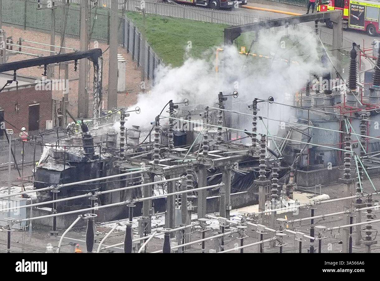 The North Hyde electrical substation which caught fire last night. More ...