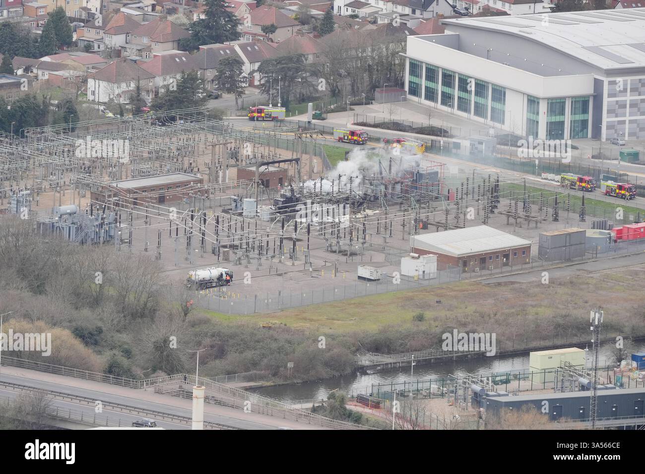 The North Hyde electrical substation which caught fire last night. More ...