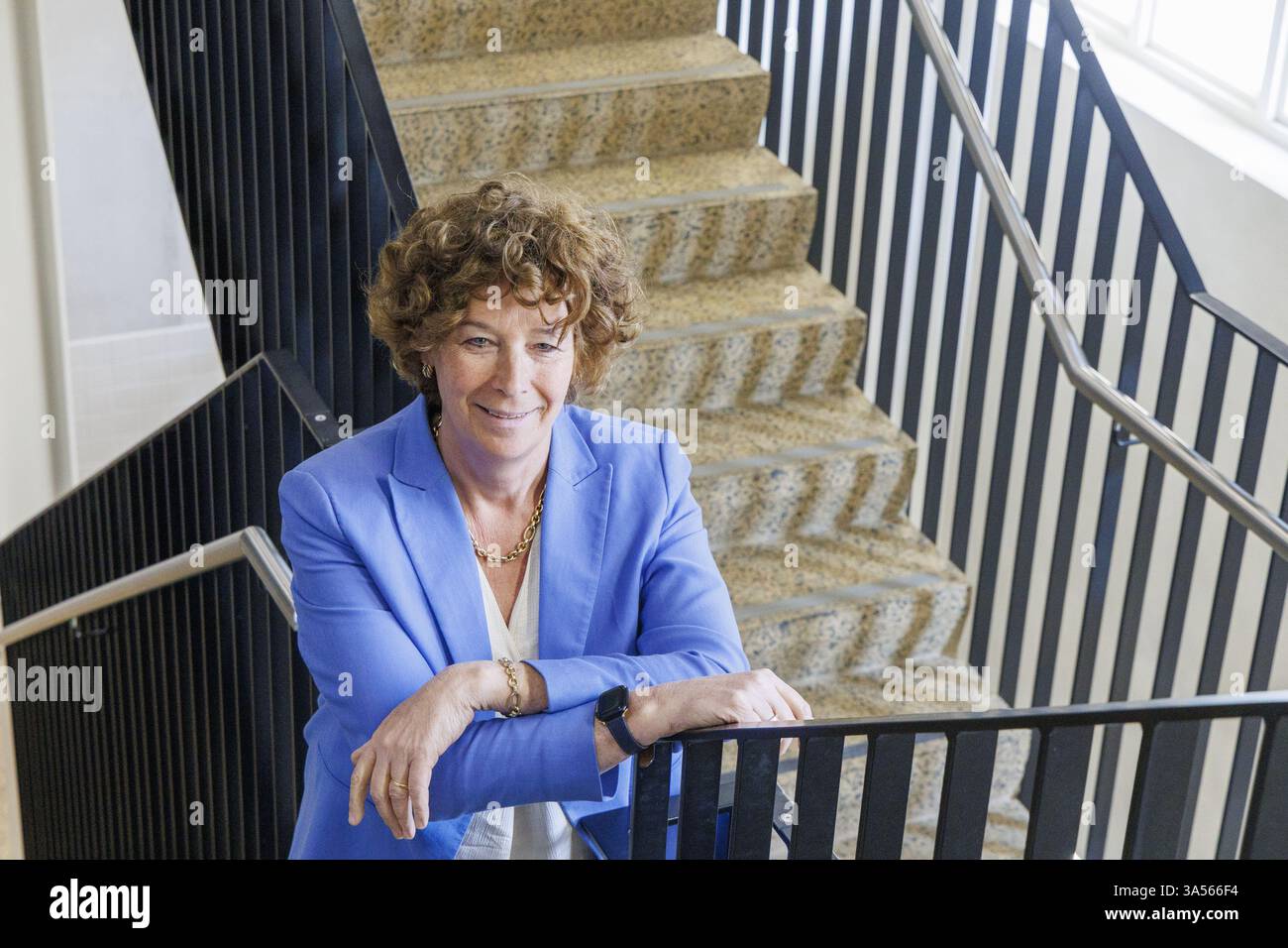 Candidate rector Petra De Sutter poses after an interview in the ...