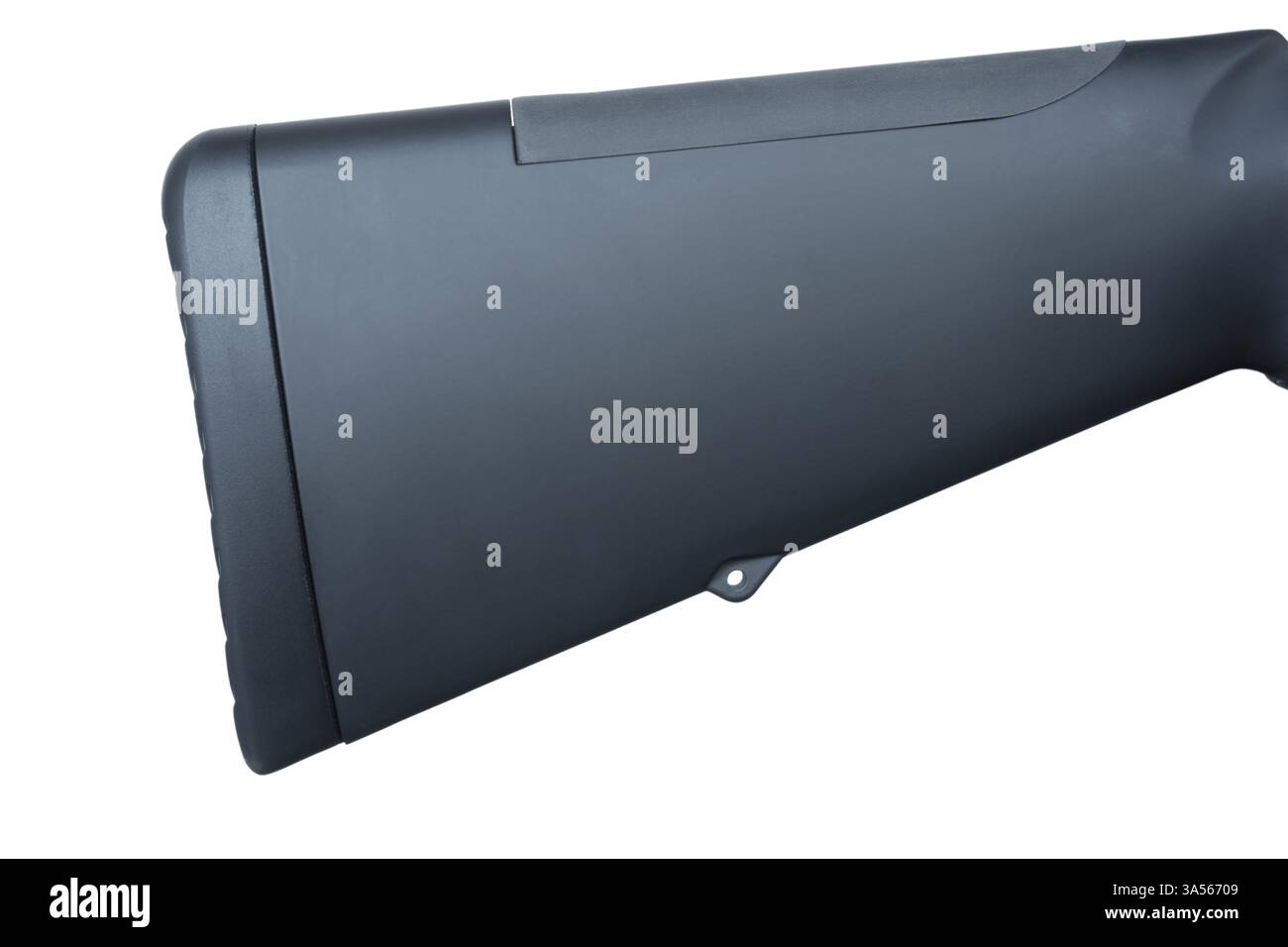 Rubber cheek rest and recoil pad on a modern shotgun's stock that is ...