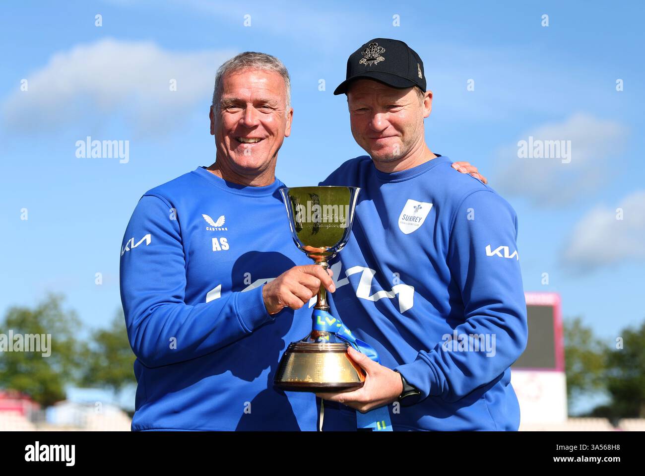 File photo dated 29-09-2023 of Surrey head coach Gareth Batty (right ...