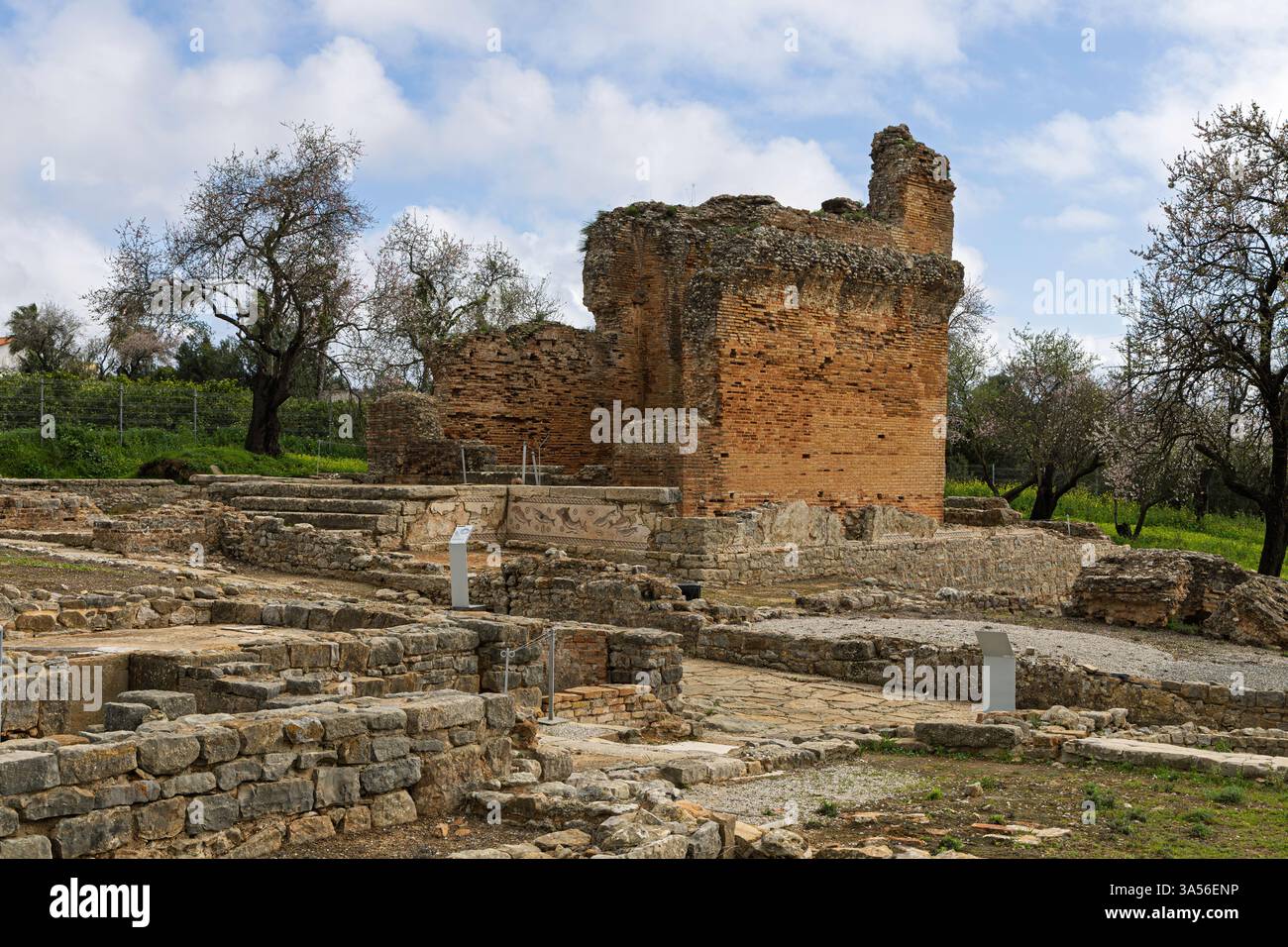Brick Built place of worship at Milreu Roman Villa and farm complex ...