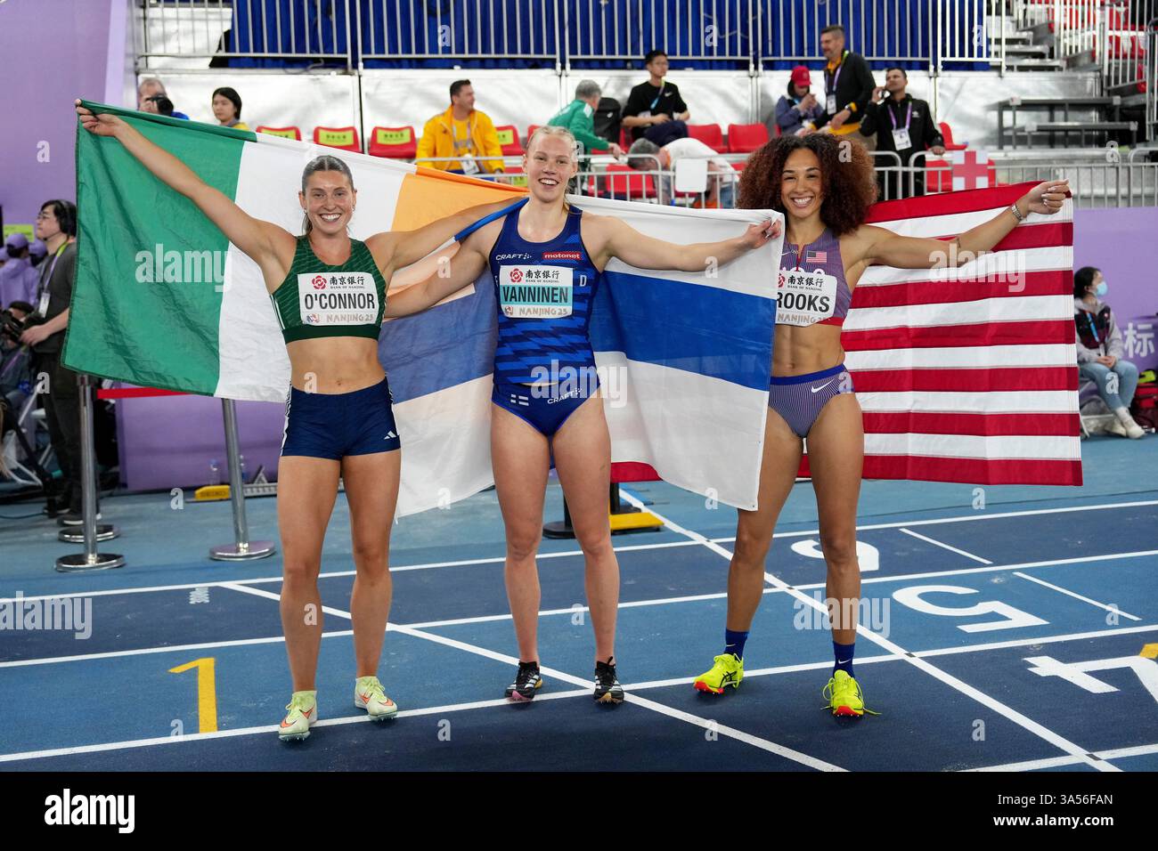 Bronze medalist Taliyah Brooks, of the United States, gold medalist ...
