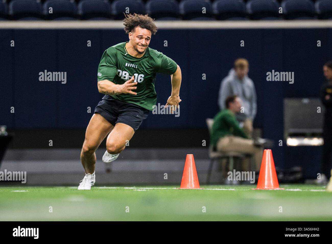 Kansas State's Keenan Garber runs a drill during the Big 12 Conference ...