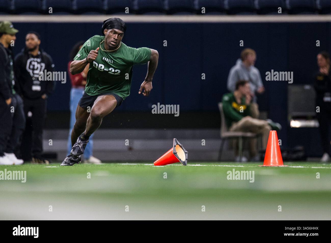 Oklahoma State's Kobe Hylton runs a drill during the Big 12 Conference ...