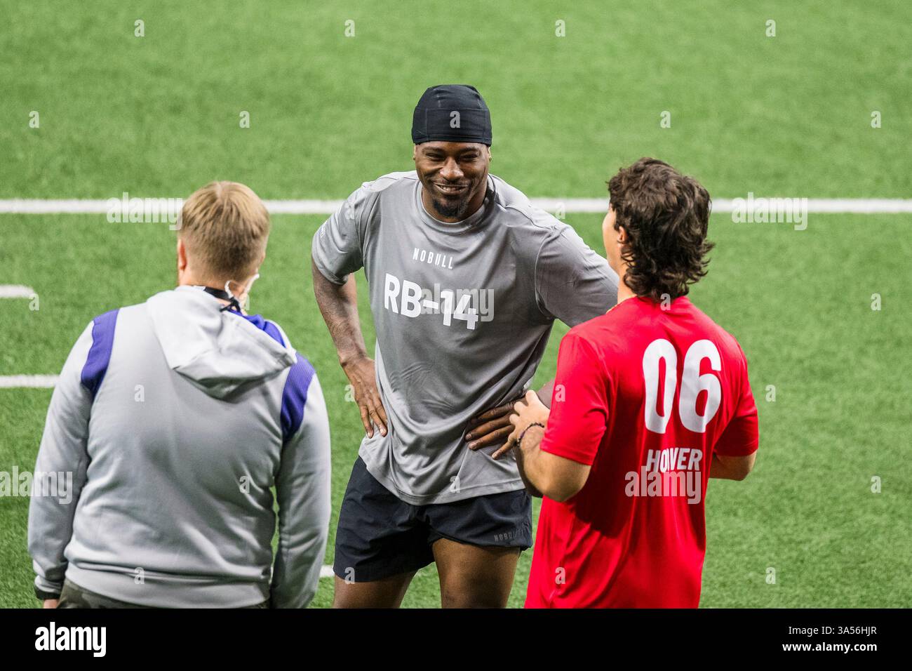 TCU's Trey Sanders during the Big 12 Conference's NFL football pro day ...
