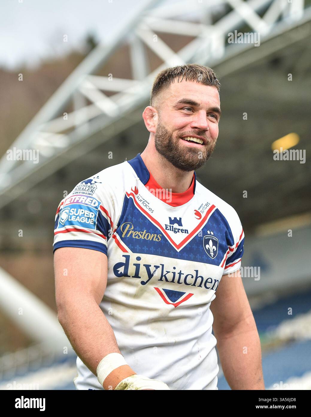 Huddersfield, England - 16th March 2025 - Wakefield Trinity's Mike McMeeken. Rugby League ...
