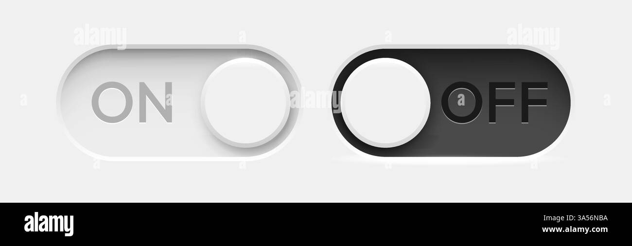 On and Off toggle switch buttons. Material design switch set. Vector ...