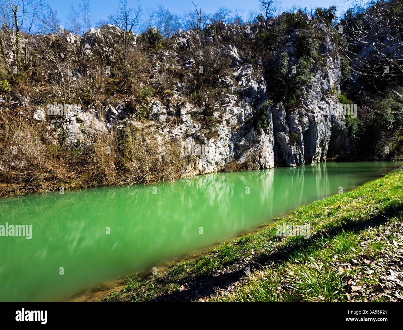 Long-exposure river Mirna near Buzet in Istria Croatia Stock Photo - Alamy