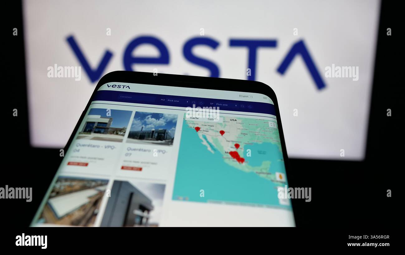 Stuttgart, Germany - 11-11-2024: Mobile phone with website of company ...