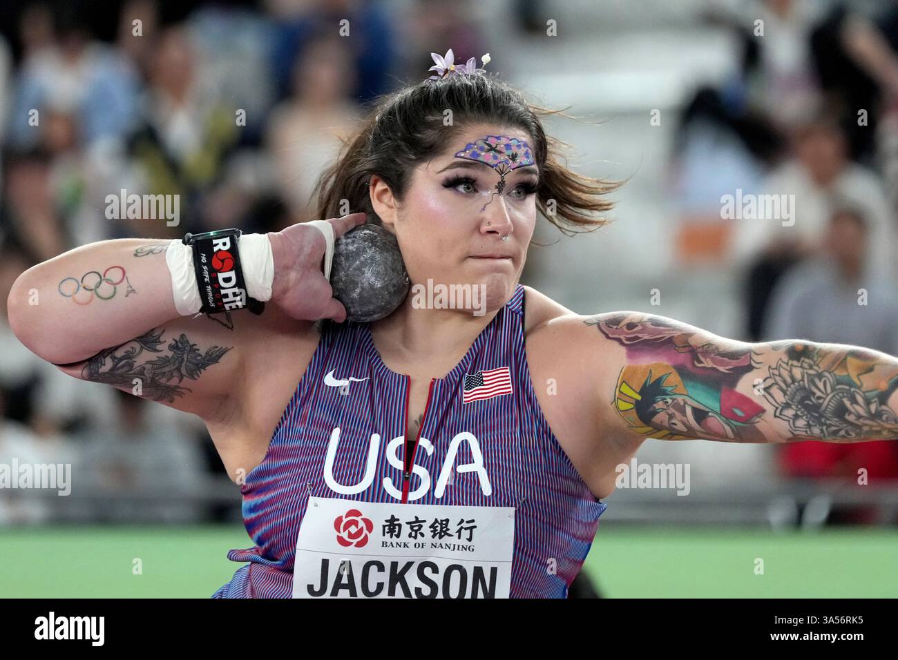 Chase Jackson, of the United States, makes an attempt in the women's ...