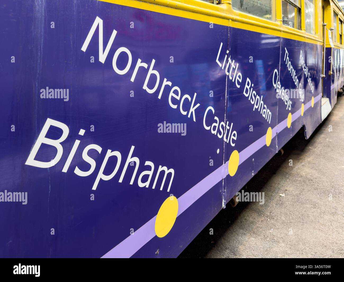 Vintage blackpool tram Twin set 674+684 with yellow and purple metro ...