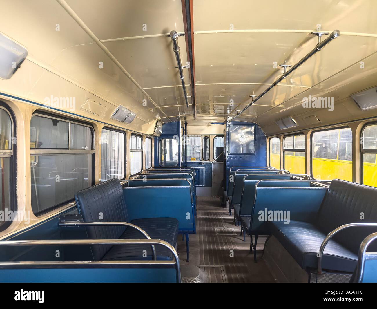 interior of vintage blackpool service bus at NELSAM north east land sea ...