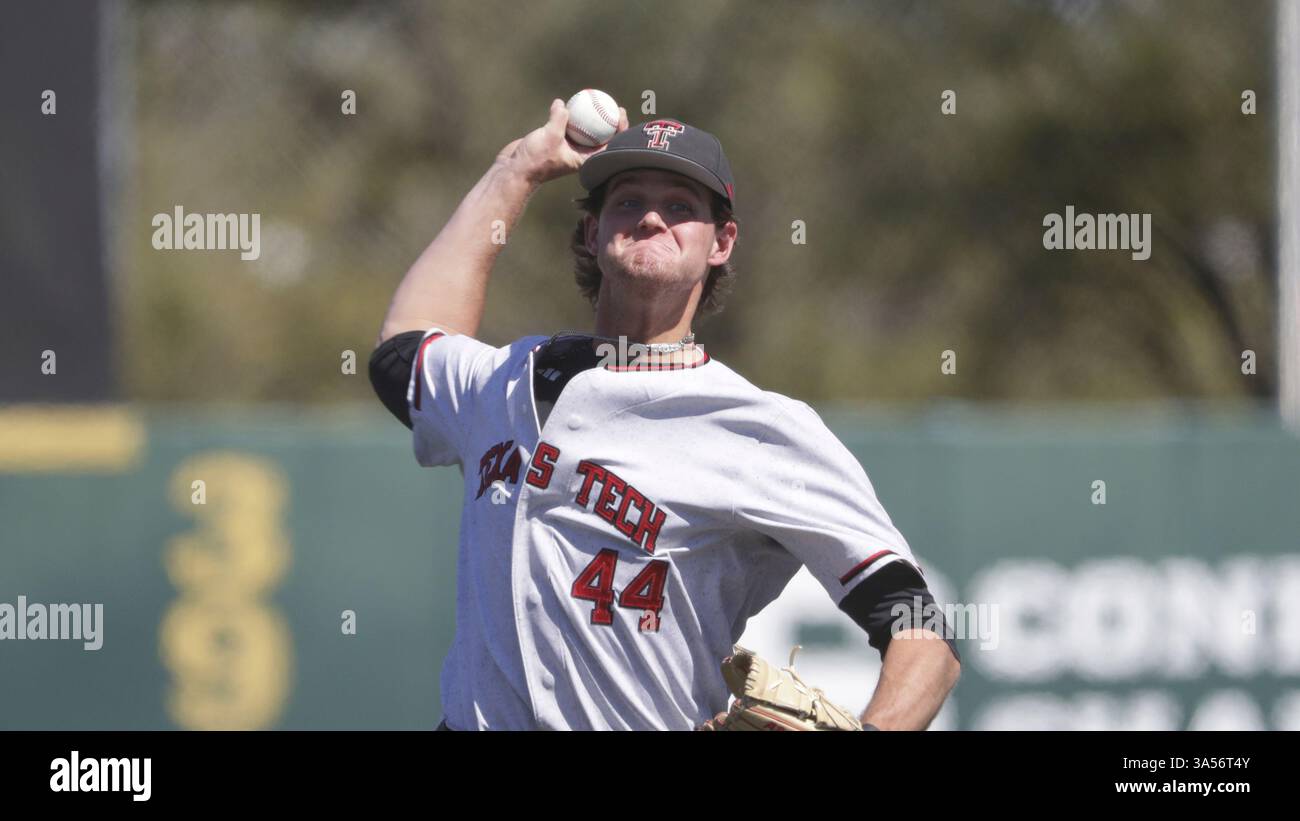 Texas Tech pitcher Logan Bevis during an NCAA baseball game against ...