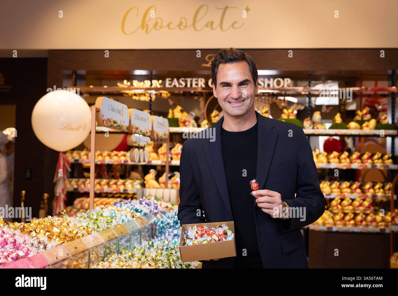 EDITORIAL USE ONLY Roger Federer, Lindt's global ambassador, at the ...