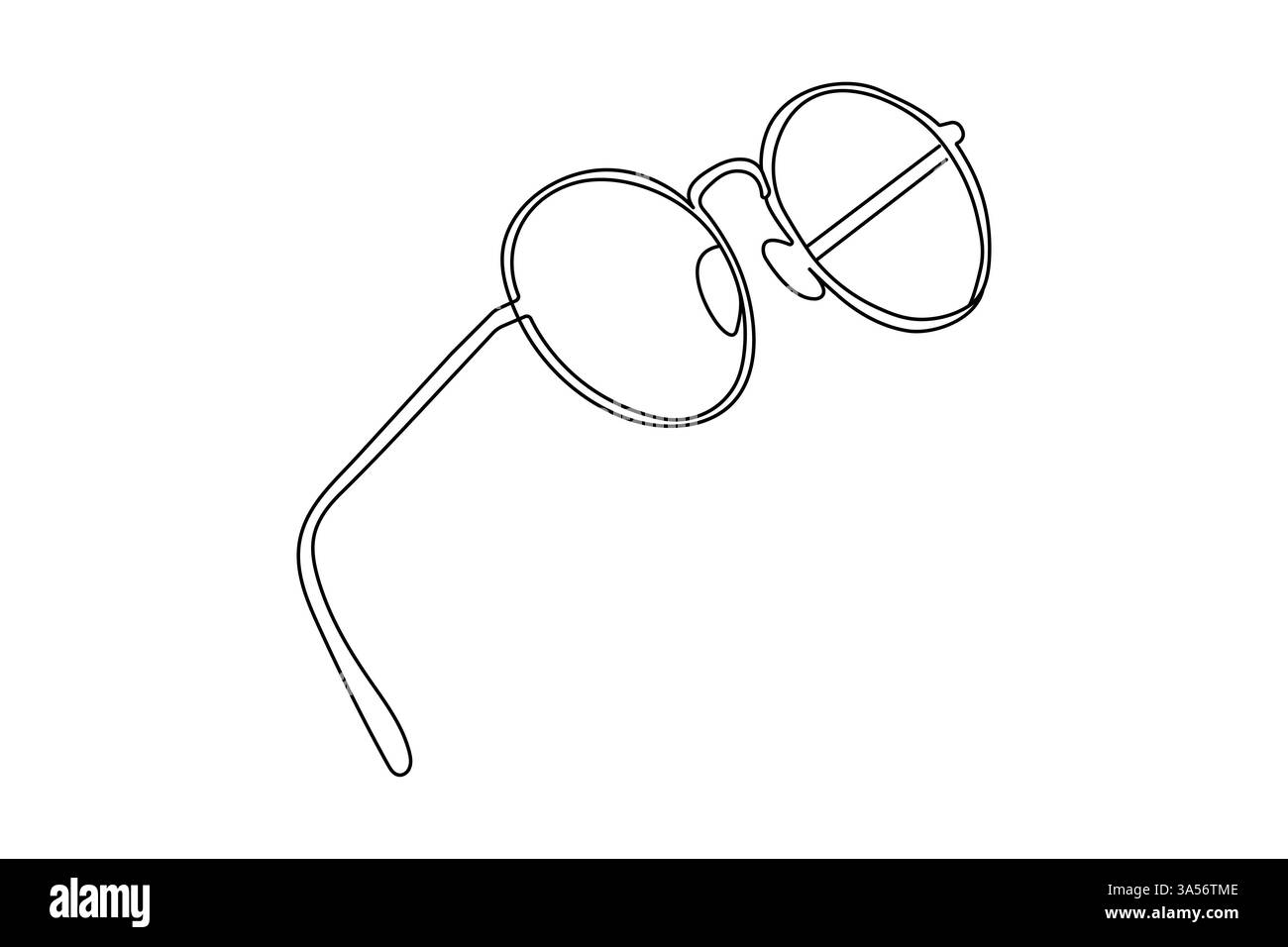 Sunglasses one line drawing of minimalist vector icon with black and ...