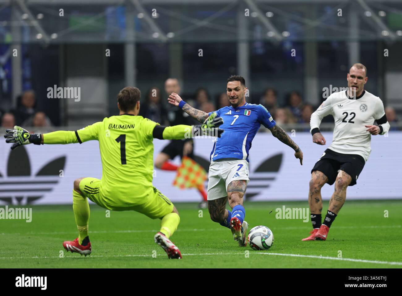 Matteo Politano (Italy)David Raum (Germany) ; during the Uefa Nations ...