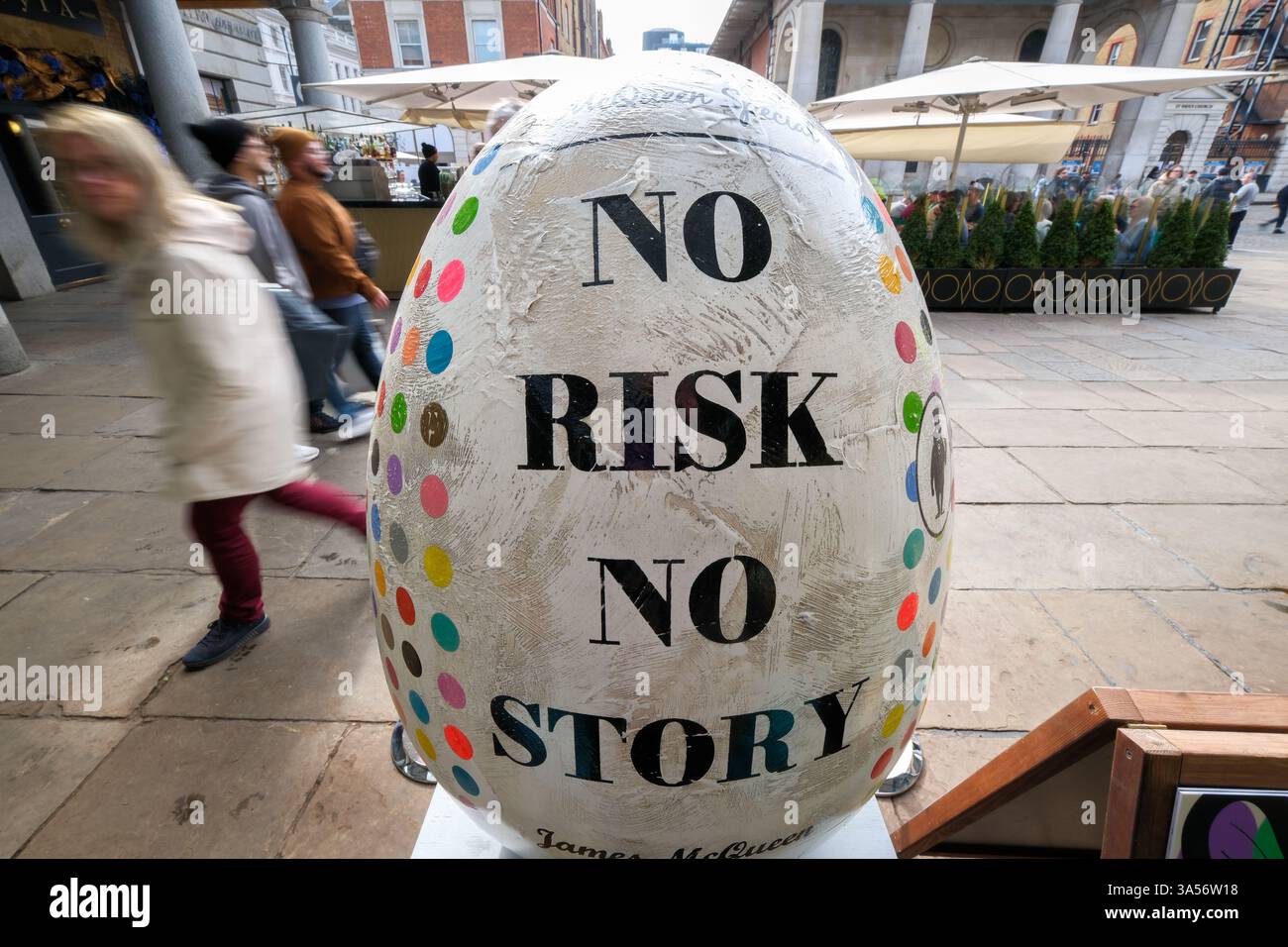 Covent Garden, London, UK. 21st Mar 2025. Eggs on display ahead of the ...