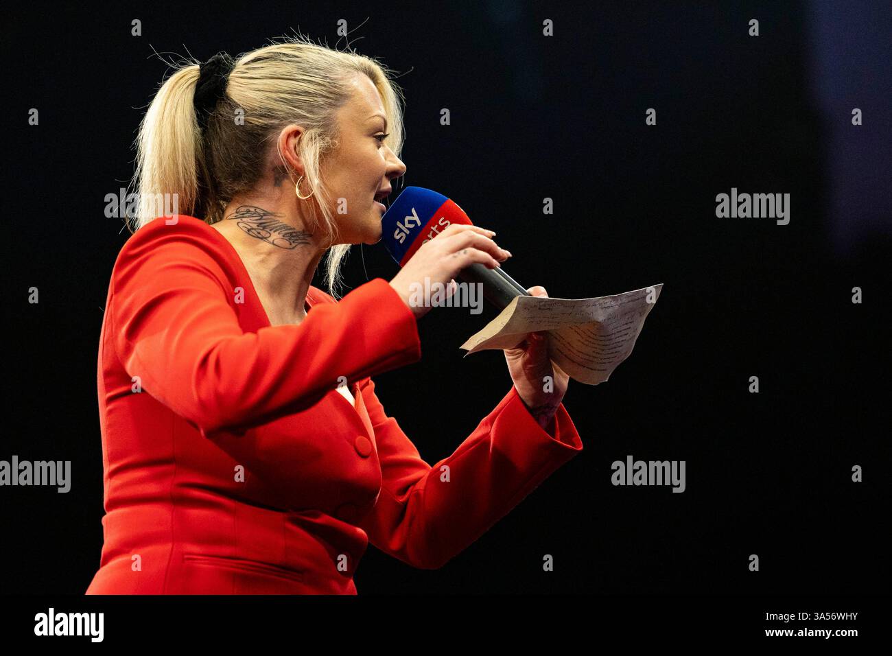 Cardiff, UK. 20th Mar, 2025. Polly James of Sky Sports. The 2025 BetMGM ...