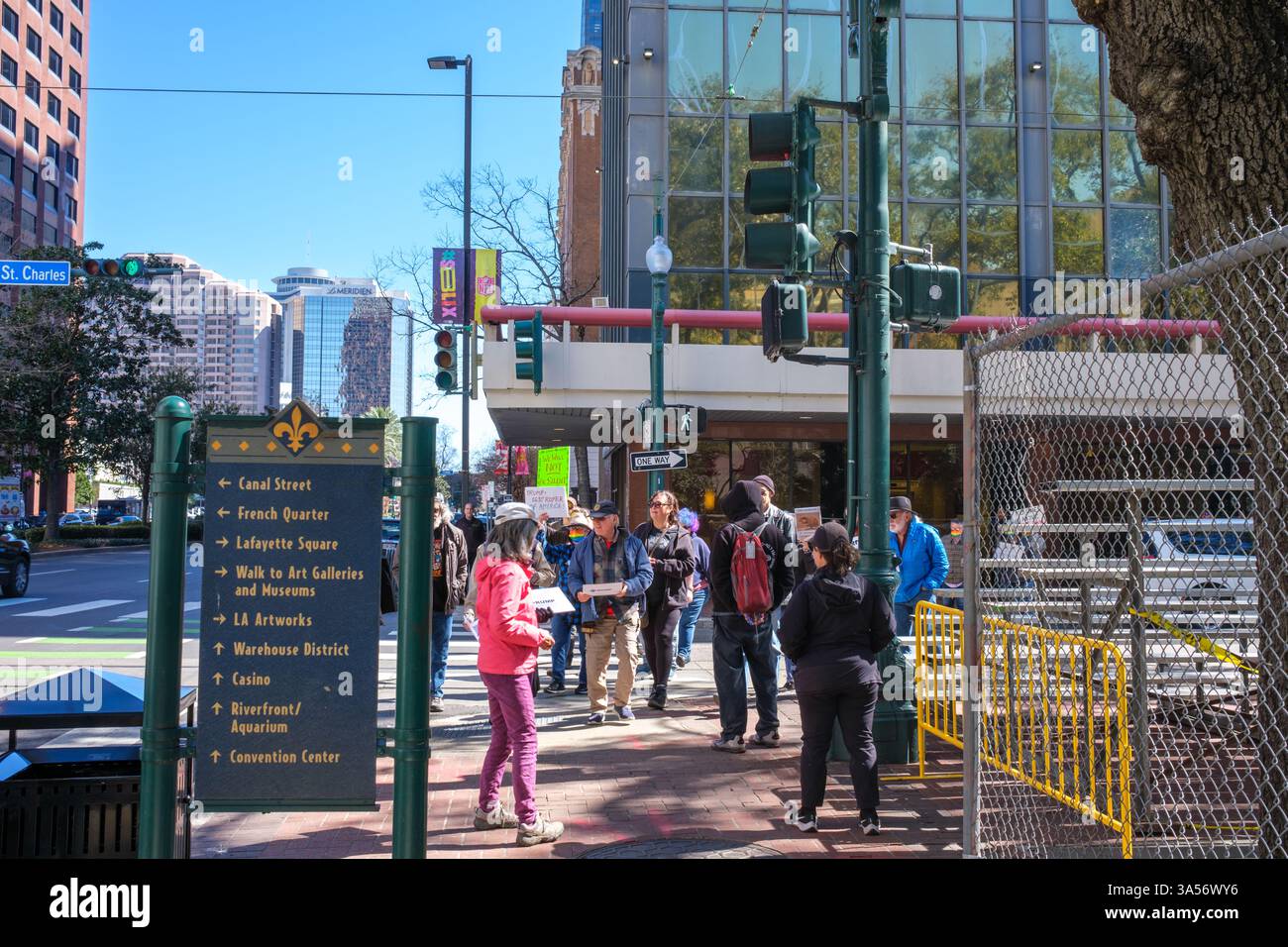 New Orleans, LA, USA - February 17, 2025: Pro democracy (50501 protest ...
