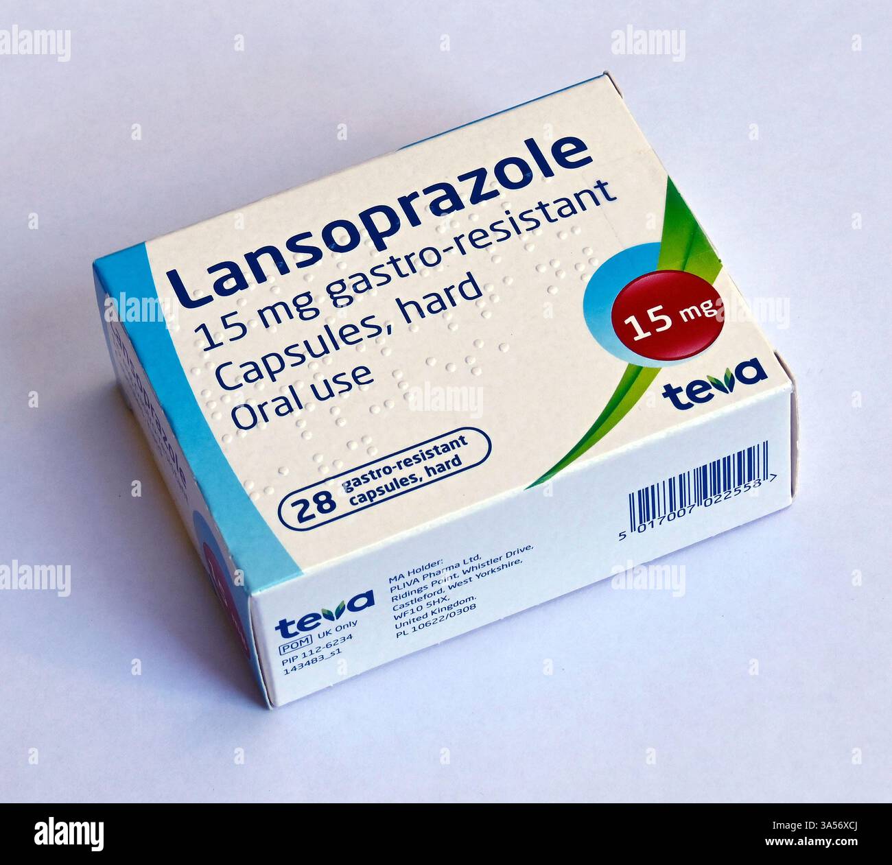 Photograph of a pack of Lansoprazole 15mg Gastro-resistant Capsules ...