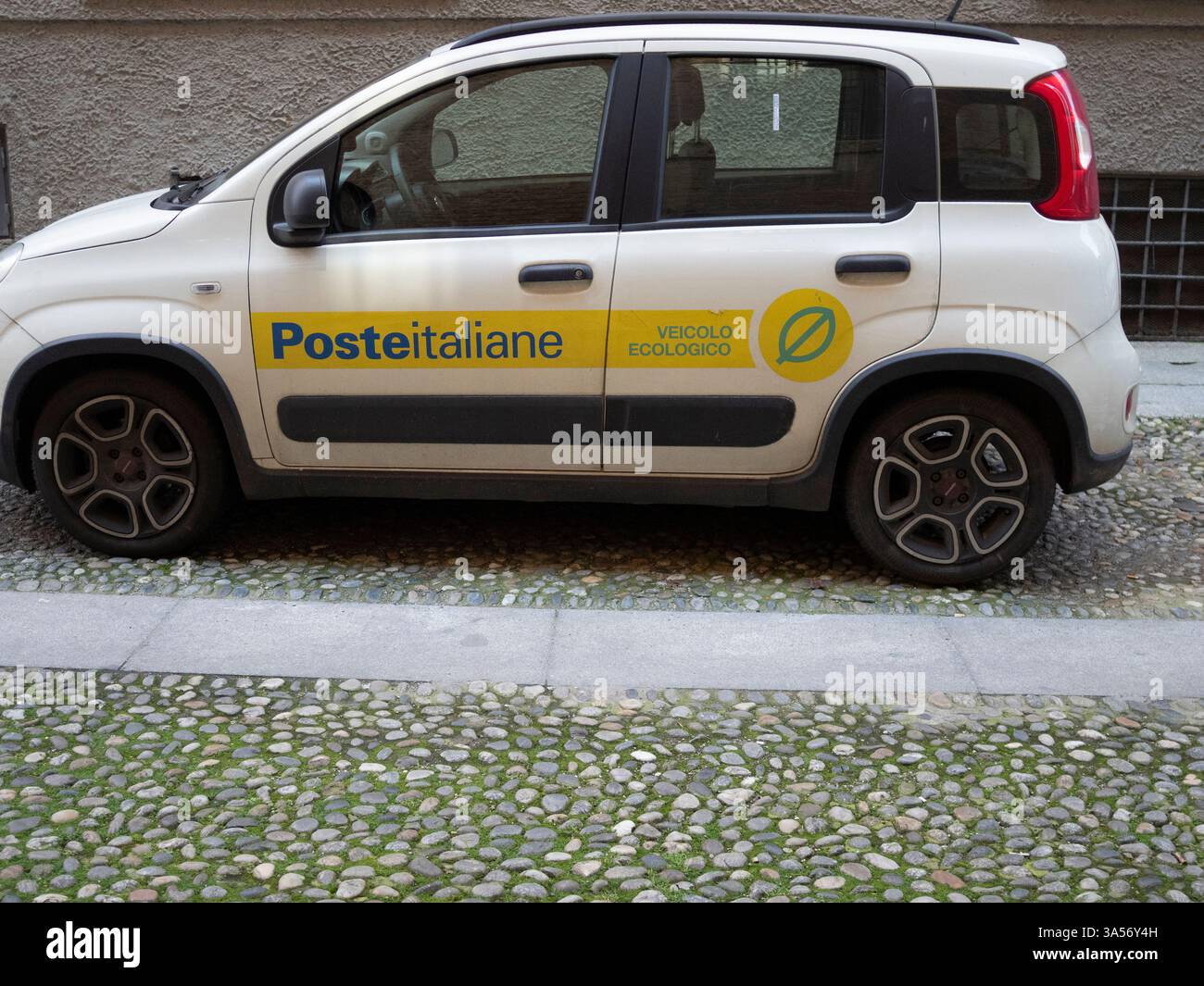 Cremona, Italy March 15th 2025 Fiat Panda of Poste Italiane parked on ...